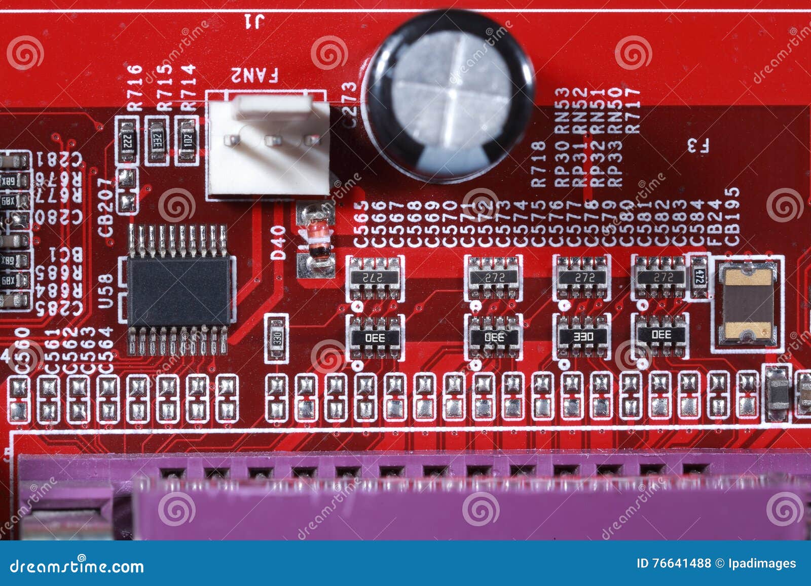 Closeup of Electronic Circuit Red Board with Processor of Compu Stock ...