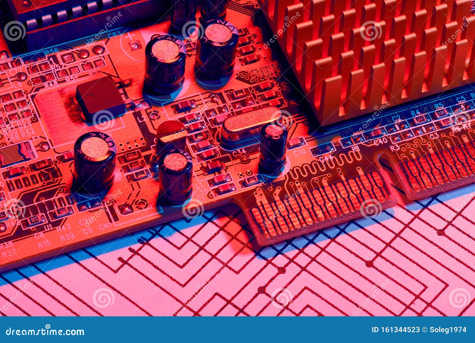 Closeup of Electronic Components, Printed Circuit Board, Unit, Part ...