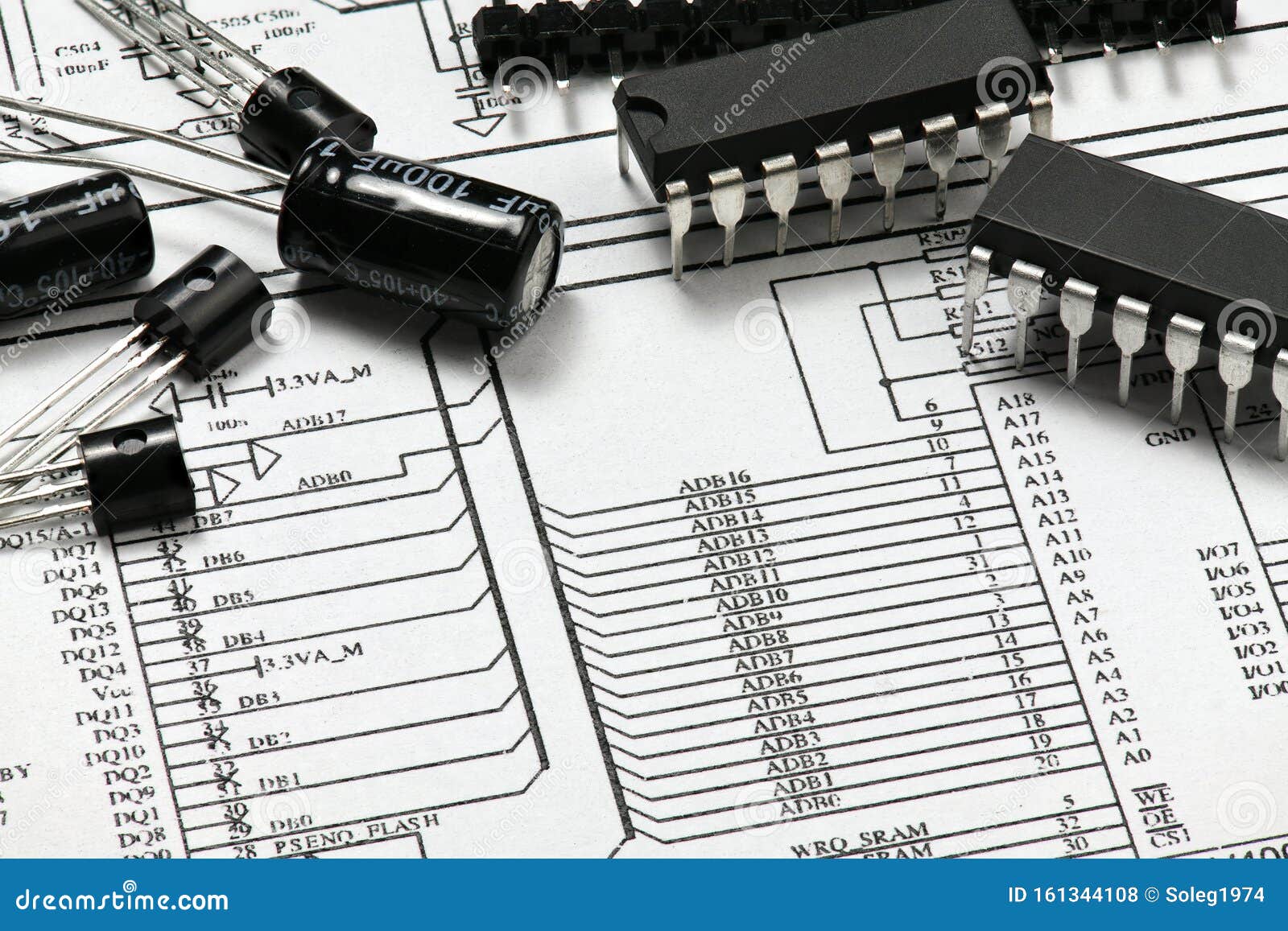 Closeup of Electronic Components, Unit, Part, Circuit Diagram, Computer ...
