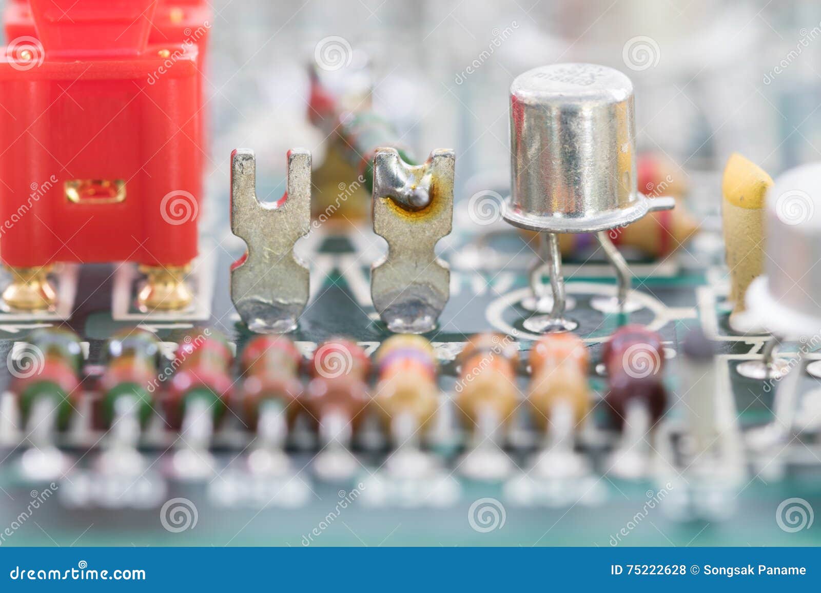 Closeup Electronic Hardware on the Circuit Board Stock Photo - Image of ...