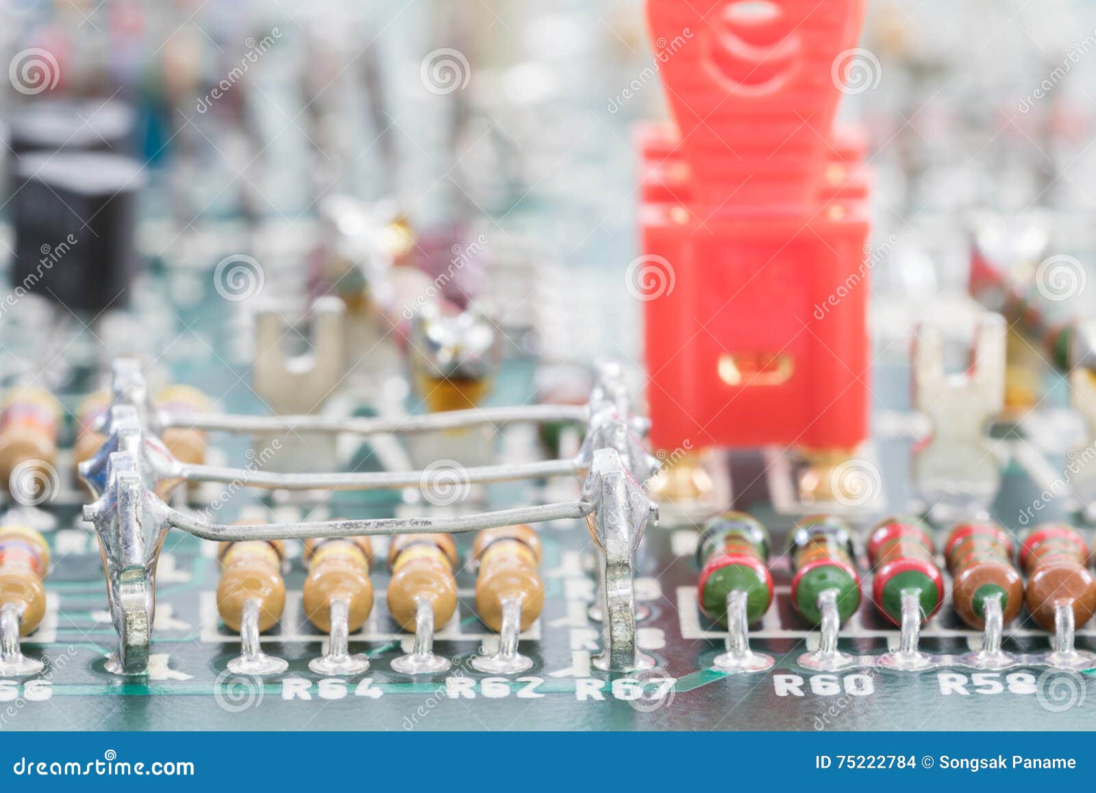 Closeup Electronic Hardware on the Circuit Board Stock Photo - Image of ...