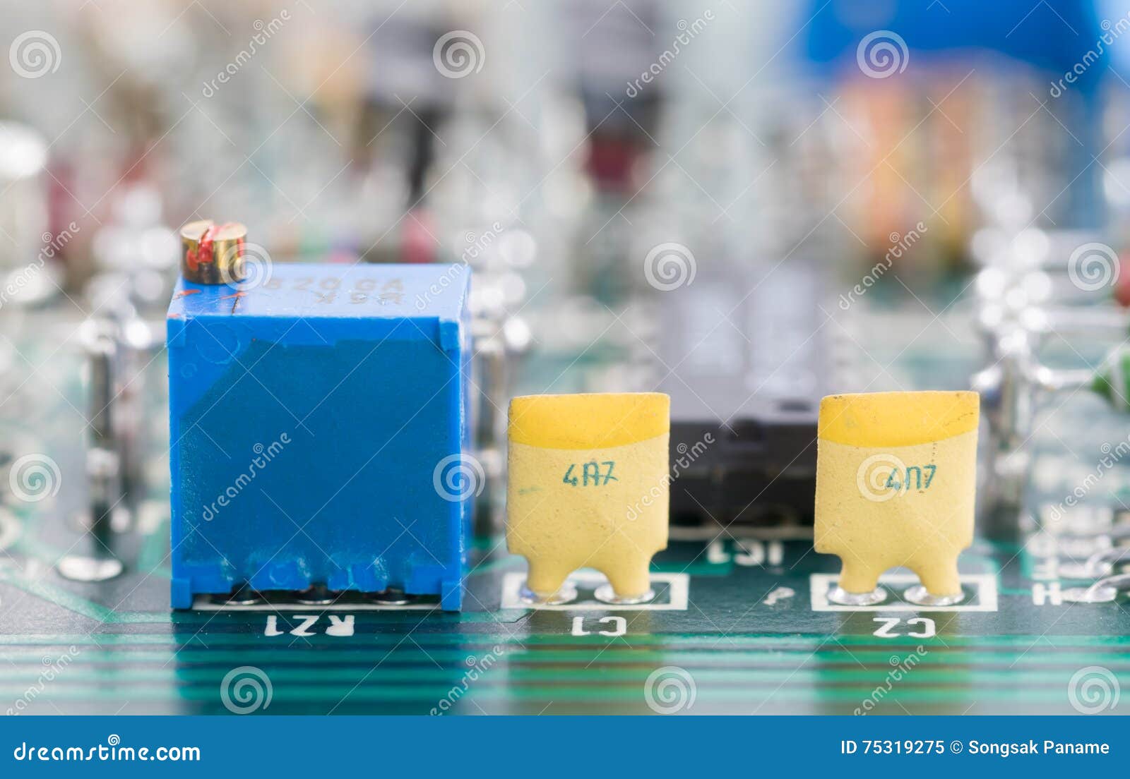 Closeup Electronic Hardware on the Circuit Board Stock Image - Image of ...