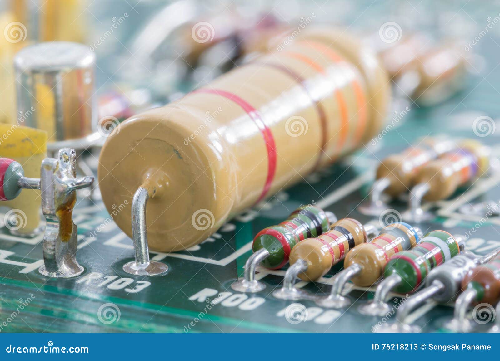 Closeup Electronic Hardware on the Circuit Board Stock Image - Image of ...
