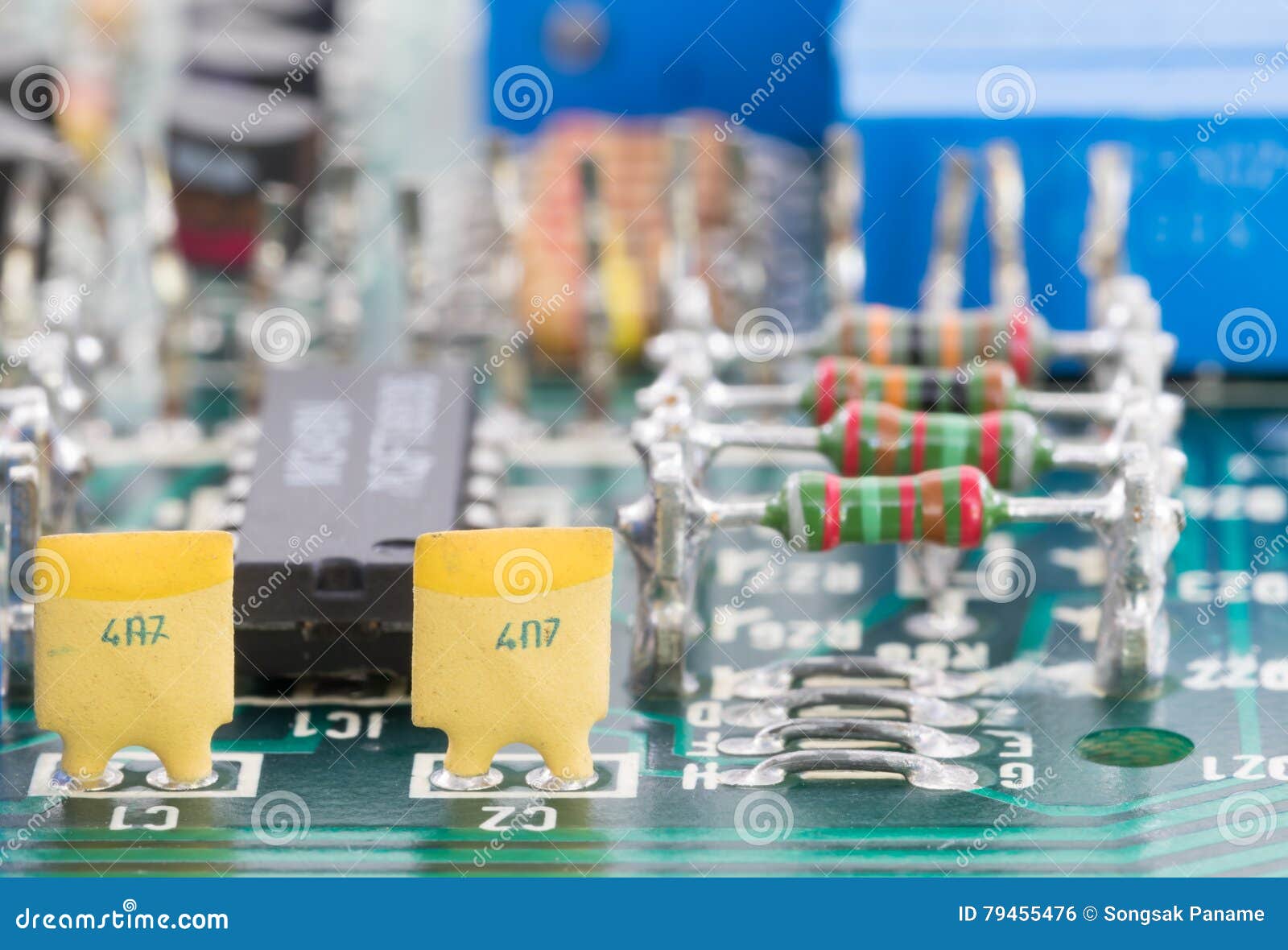 Closeup Electronic Hardware on the Circuit Board Stock Photo - Image of ...