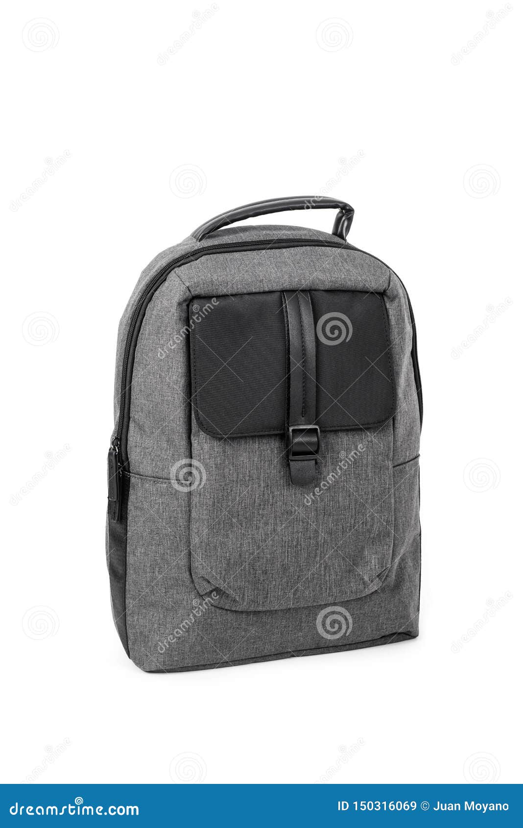 Elegant Gray and Black Backpack Stock Image - Image of fabric, casual ...