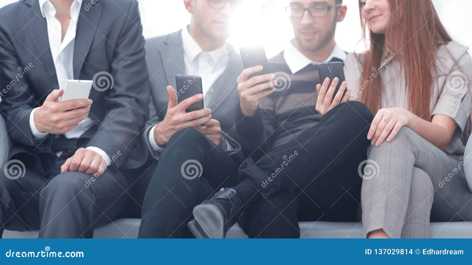 Closeup. Employees Talking in the Workplace Stock Photo - Image of ...