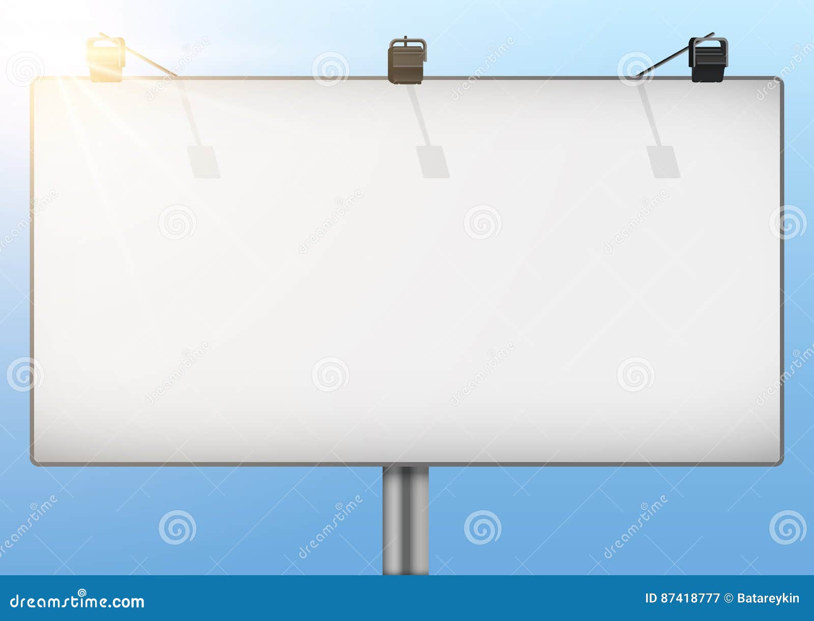 Closeup Empty Mockup Billboard Cartoon Vector | CartoonDealer.com #87418809