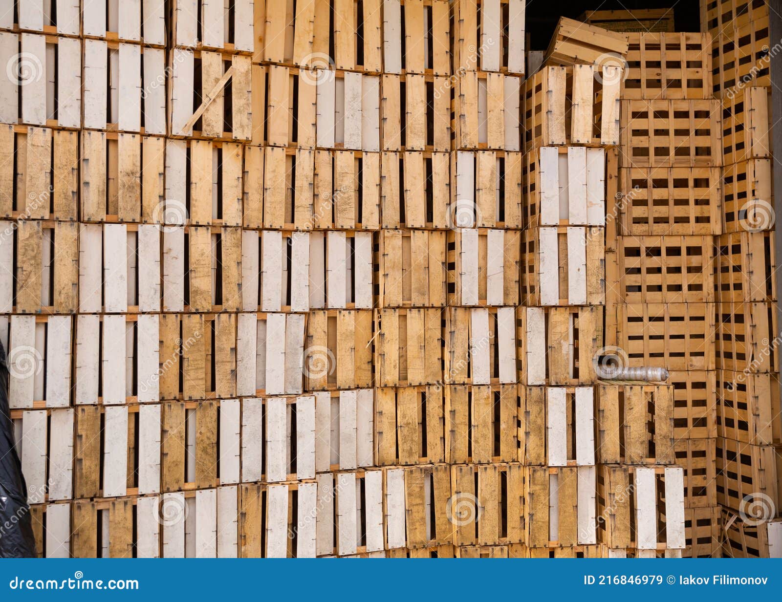 Wooden Crates Stacked in Pile Stock Image - Image of transporting ...