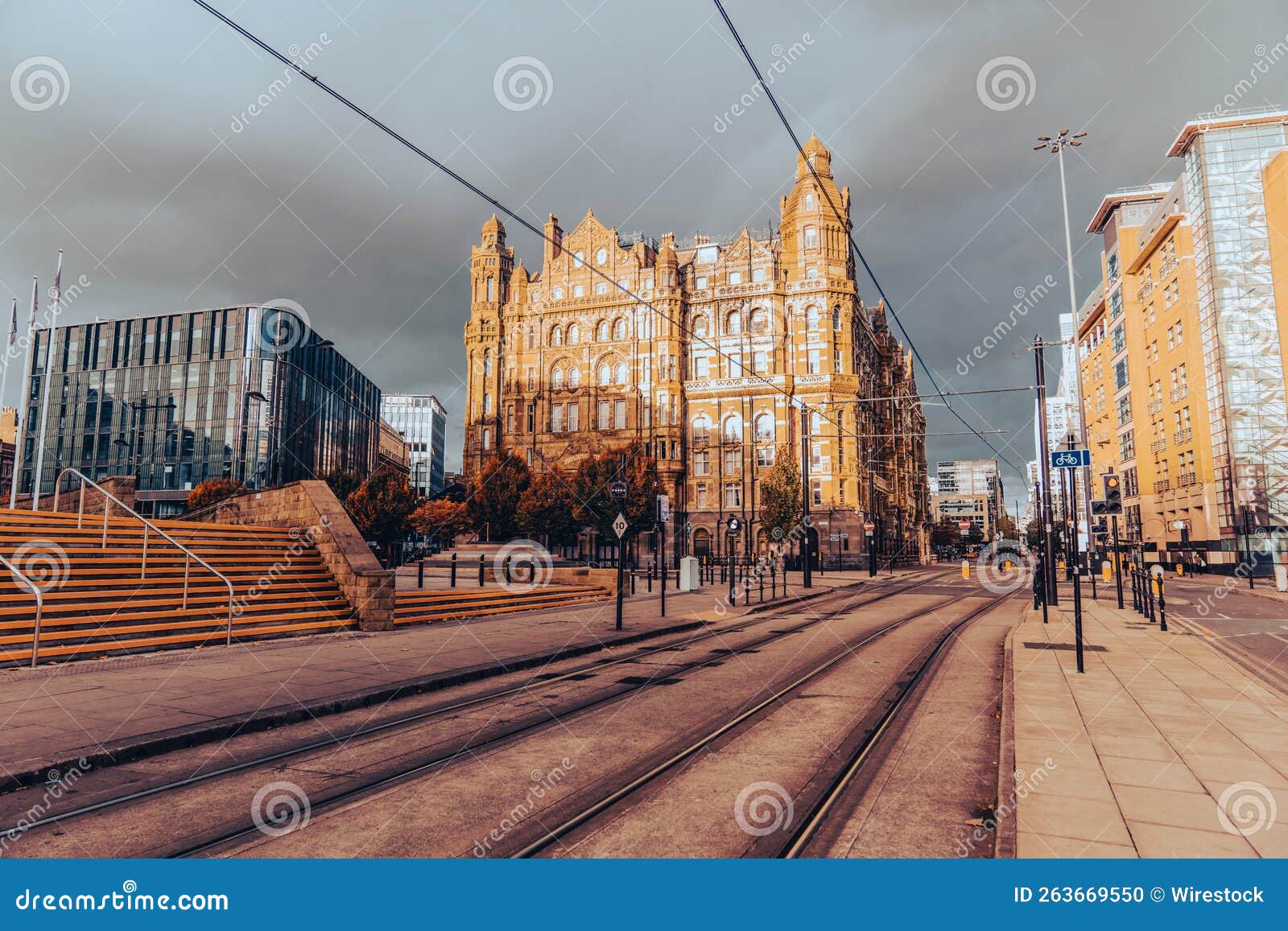 Closeup of an Empty Town Street with Endless Buildings Editorial Image ...