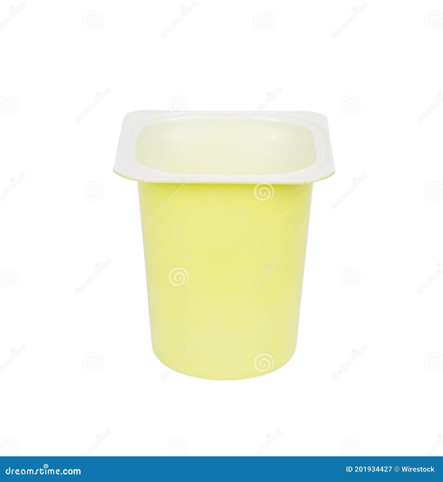 Closeup of an Empty Yogurt Cup Isolated on White Background Stock Image ...