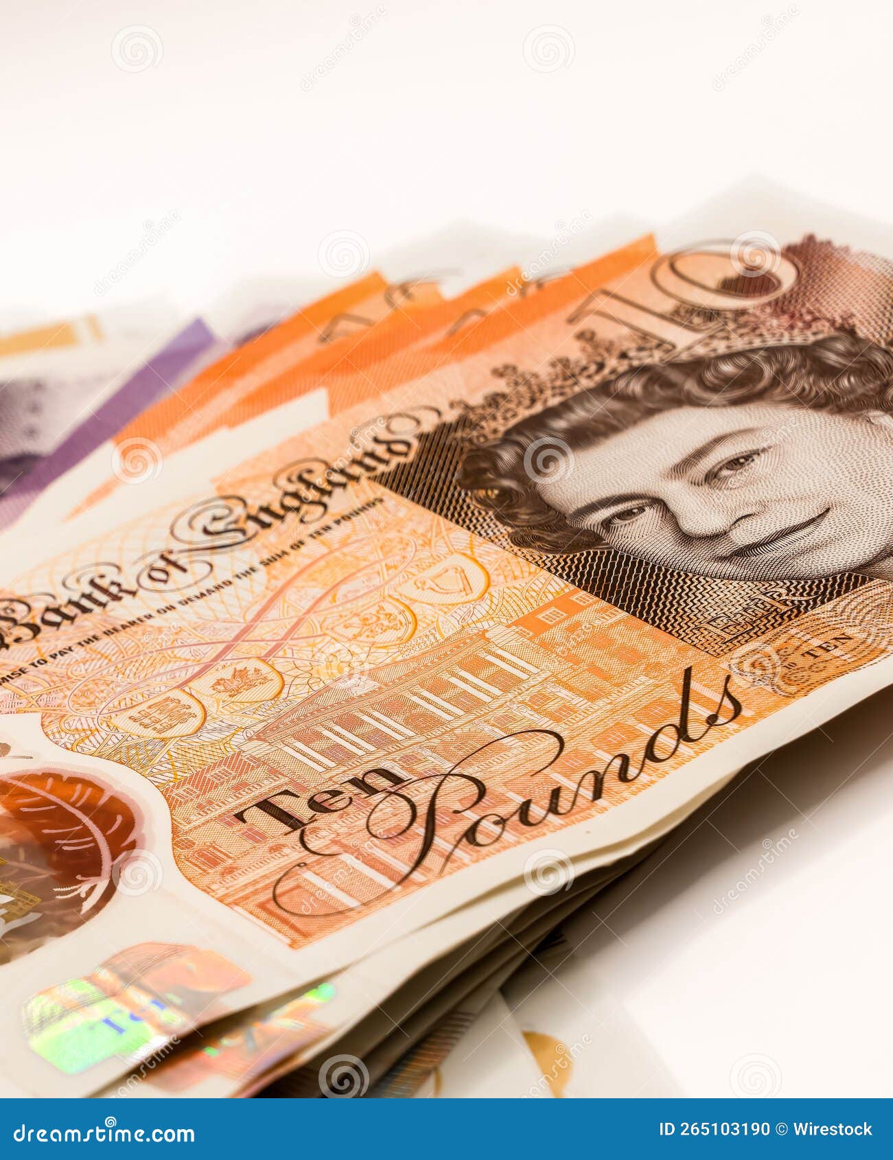 Closeup of En and Twenty Pound Notes Protruding Stock Photo - Image of ...