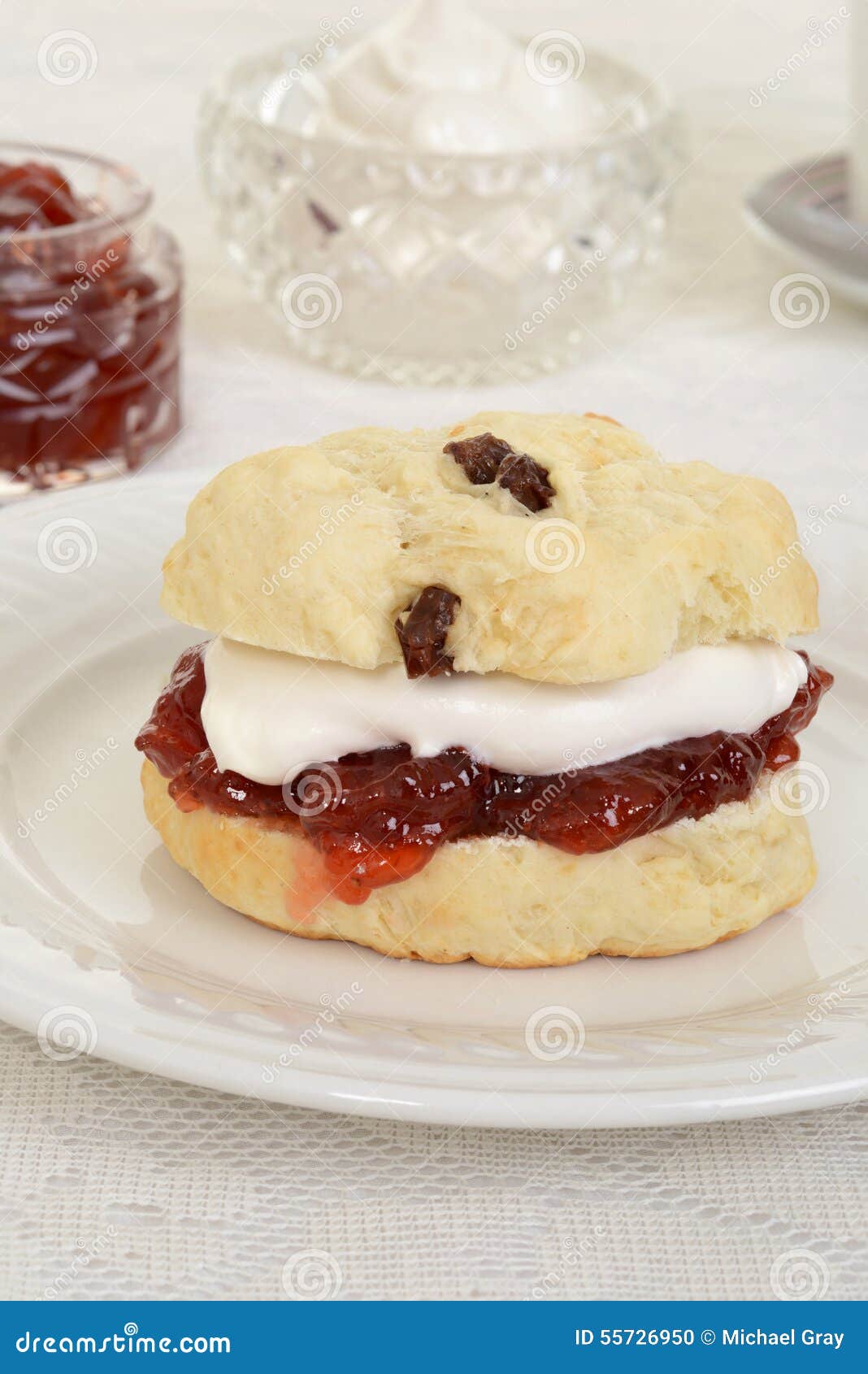 Closeup English Devon Cream Tea Stock Photo - Image of breakfast, food ...
