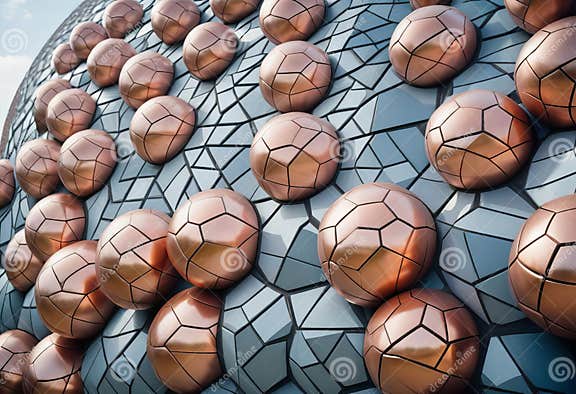 Closeup of the Epcot Balls, Geometric Patterns with Light and Shadow ...
