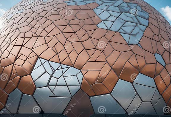 Closeup of the Epcot Balls, Geometric Patterns with Light and Shadow ...