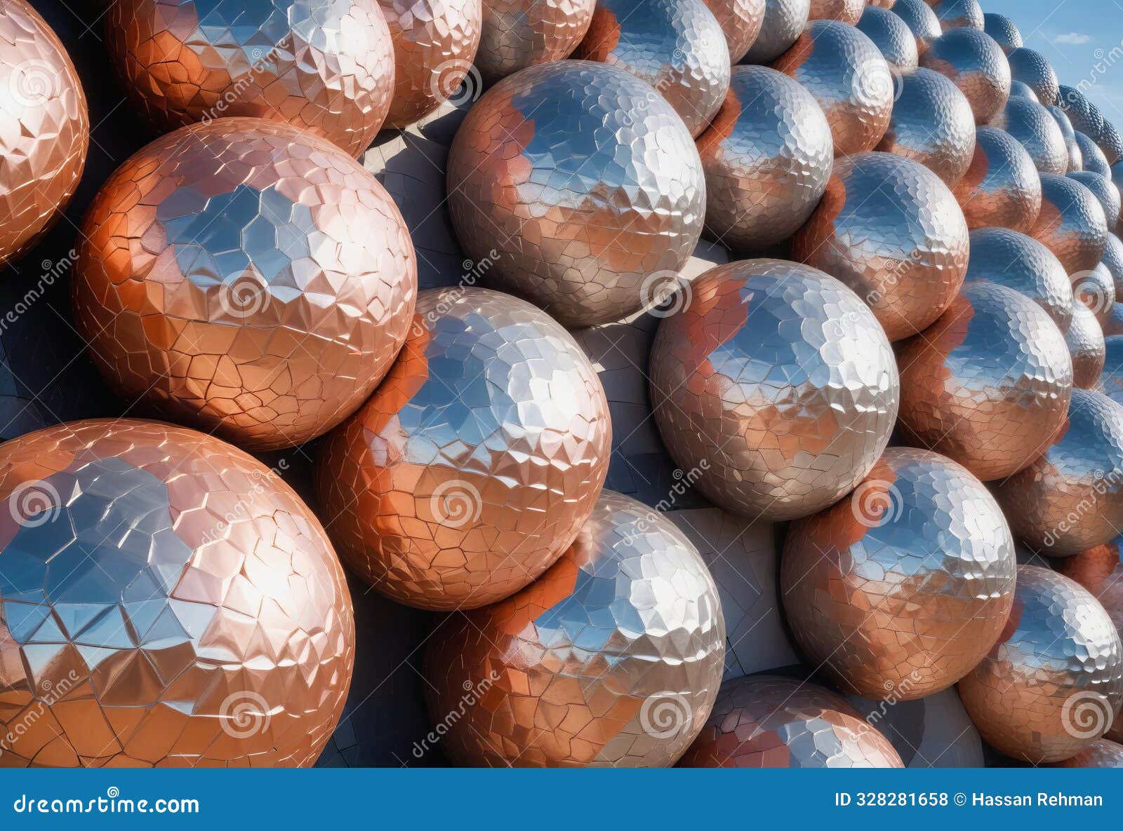 Closeup of the Epcot Balls, Geometric Patterns with Light and Shadow ...