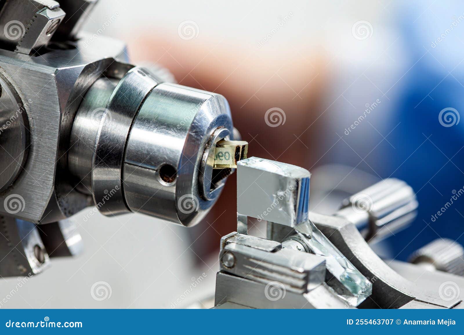Closeup of an Epoxy Embedded Tissue Placed on the Ultramicrotome To ...