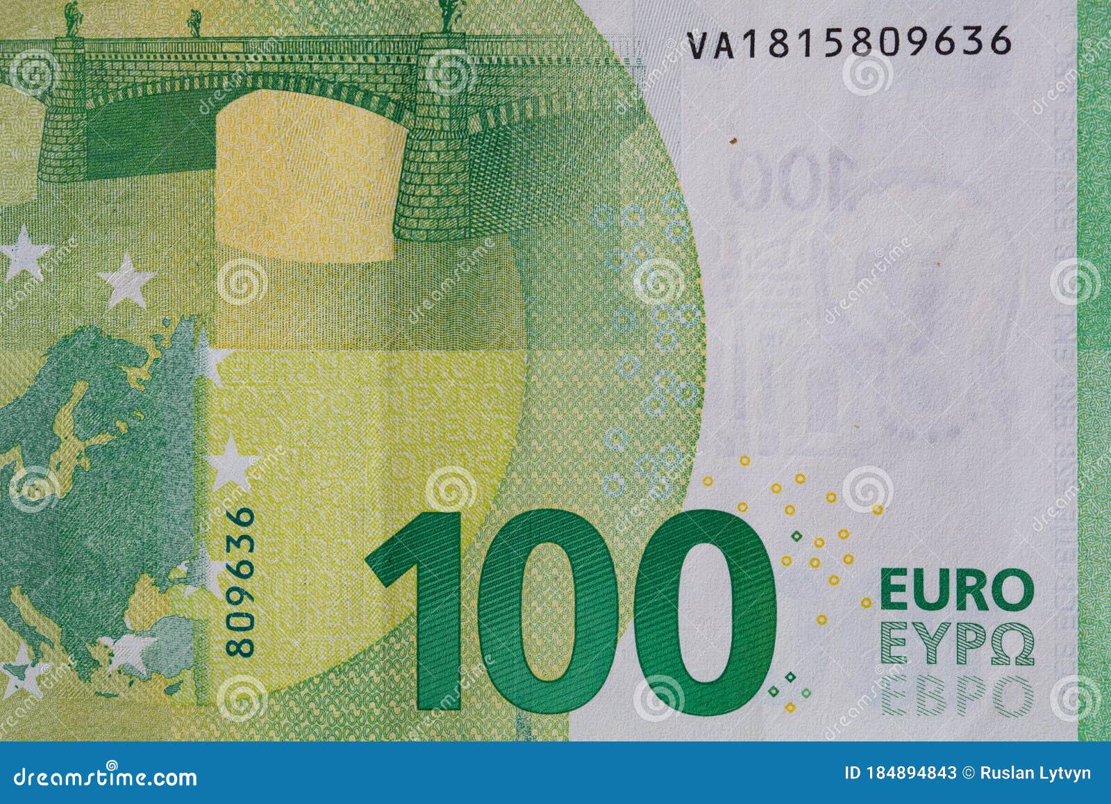 Closeup of 100 Euro Banknote Stock Image - Image of european, baroque ...