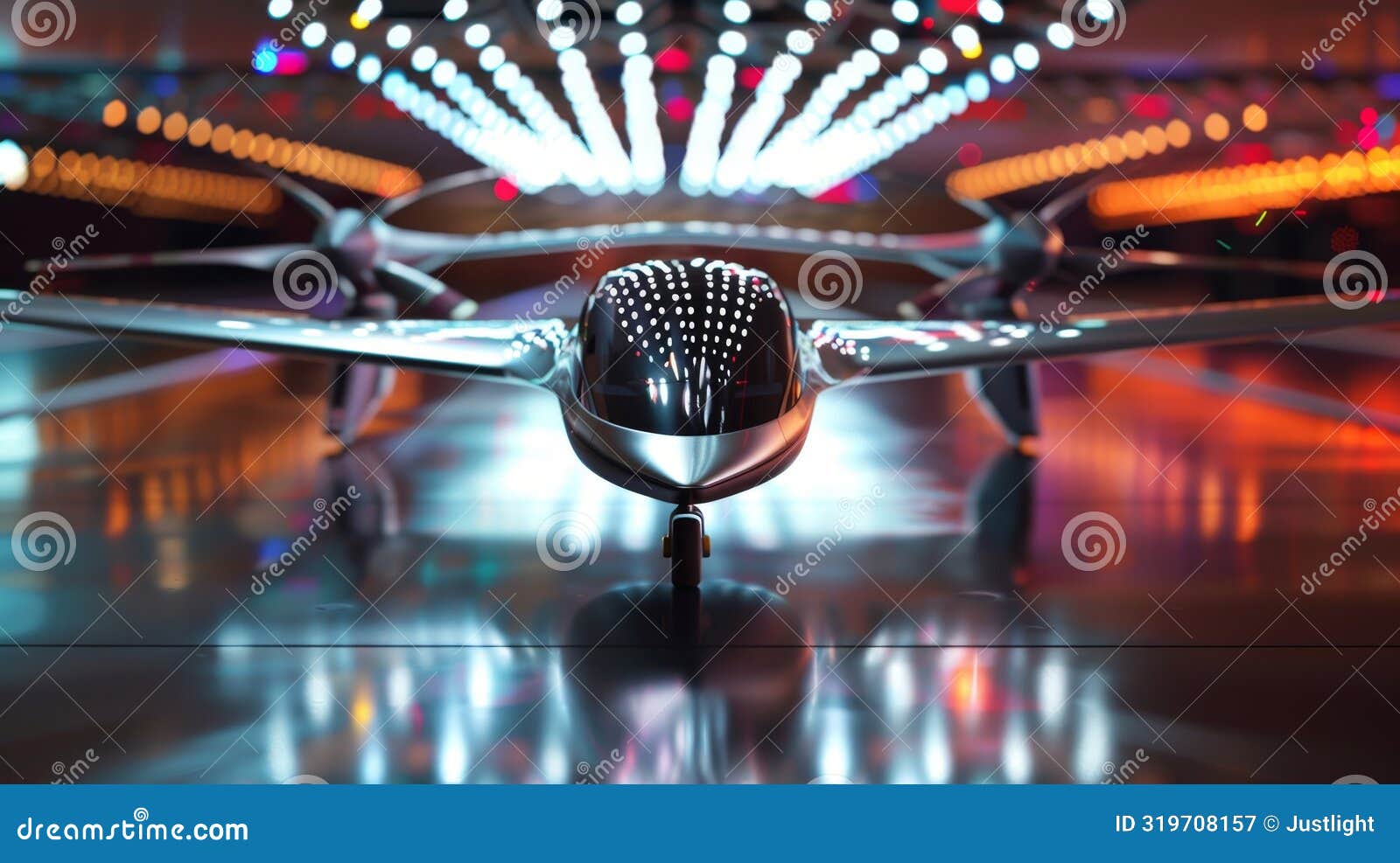 Closeup of the EVTOLs Unique Curved Wing Design Which Maximizes Lift ...