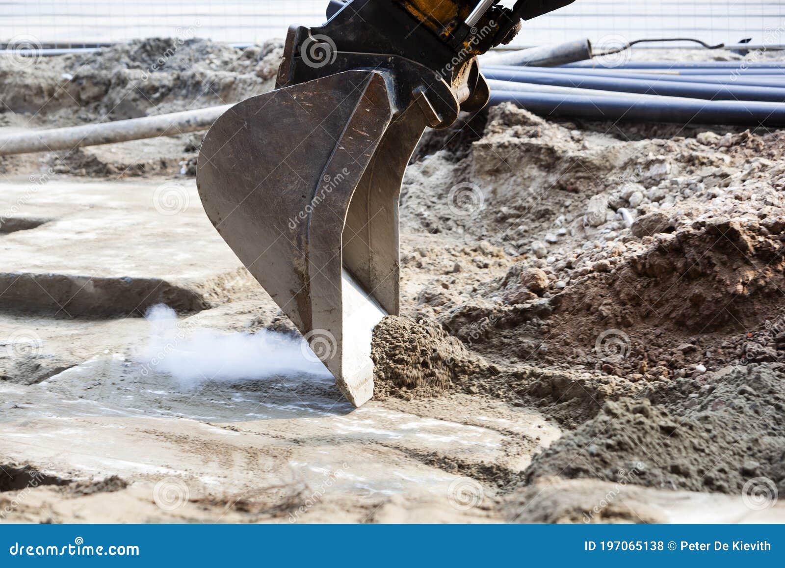 Closeup Excavator Bucket Of Backhoe Isolated On White Background Stock ...