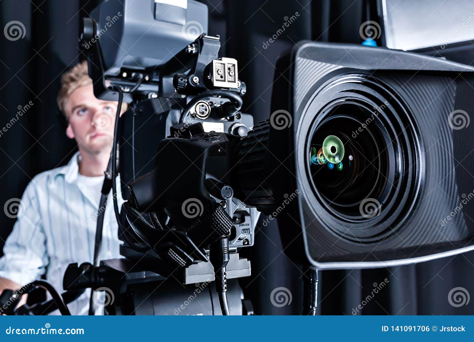 Closeup of an Expensive Studio Camera Front Stock Photo - Image of ...