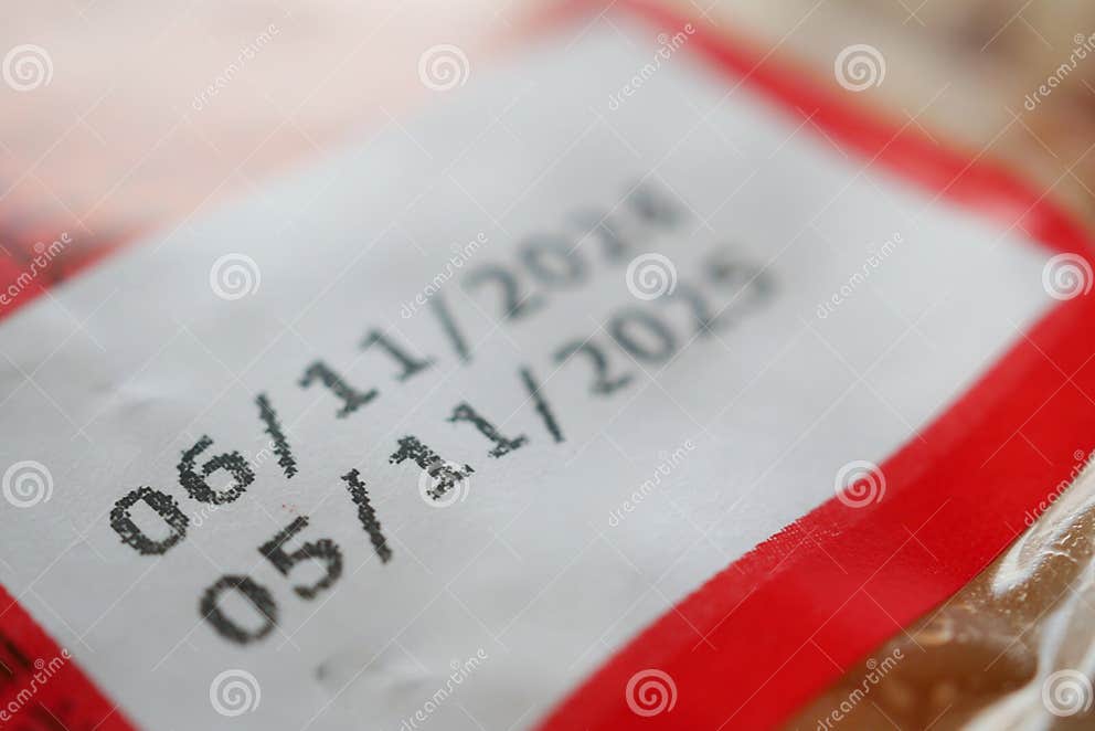 Closeup of Expiry Date on a Packet Stock Image - Image of message ...