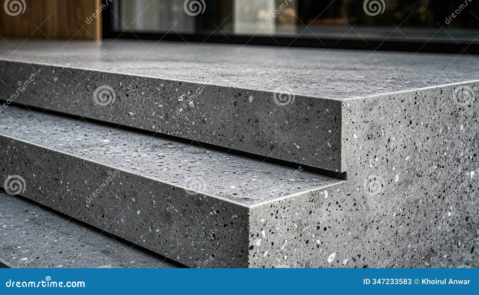 Closeup of Exposed Aggregate Concrete Steps Textured Modern Industrial ...
