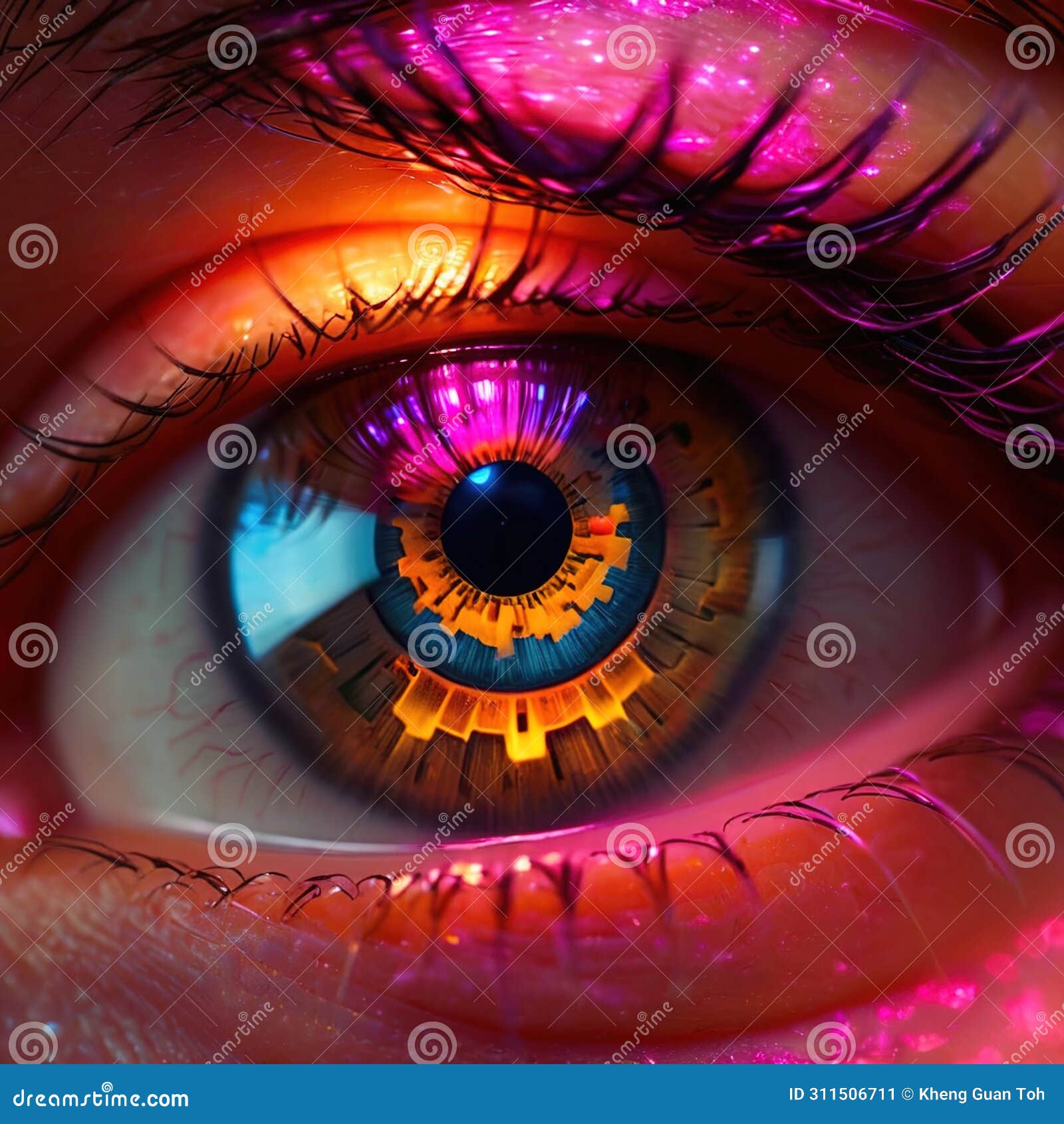 Closeup of Eye with Retinal Scan for Optical Cybersecurity Login ...
