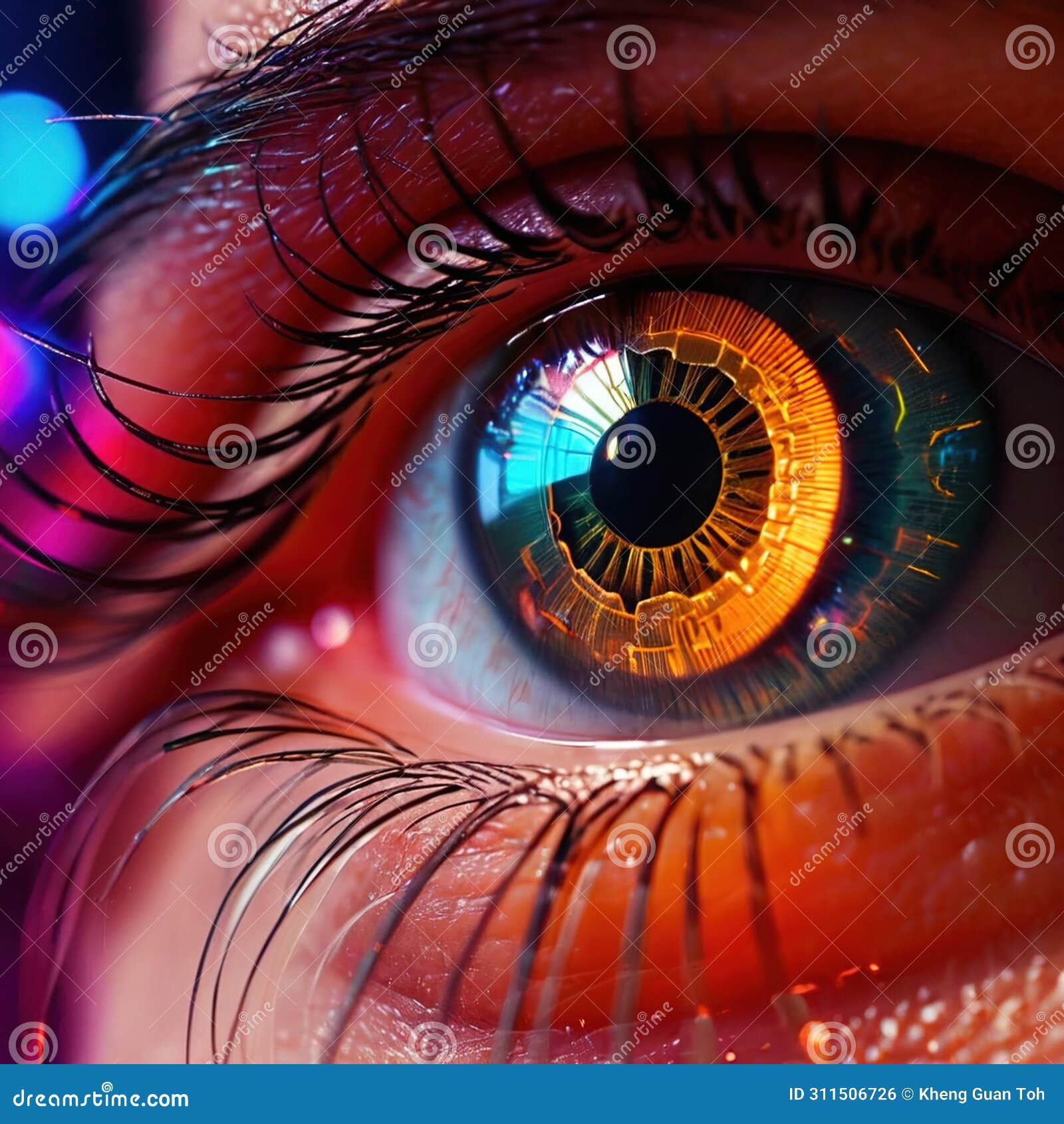 Closeup of Eye with Retinal Scan for Optical Cybersecurity Login ...