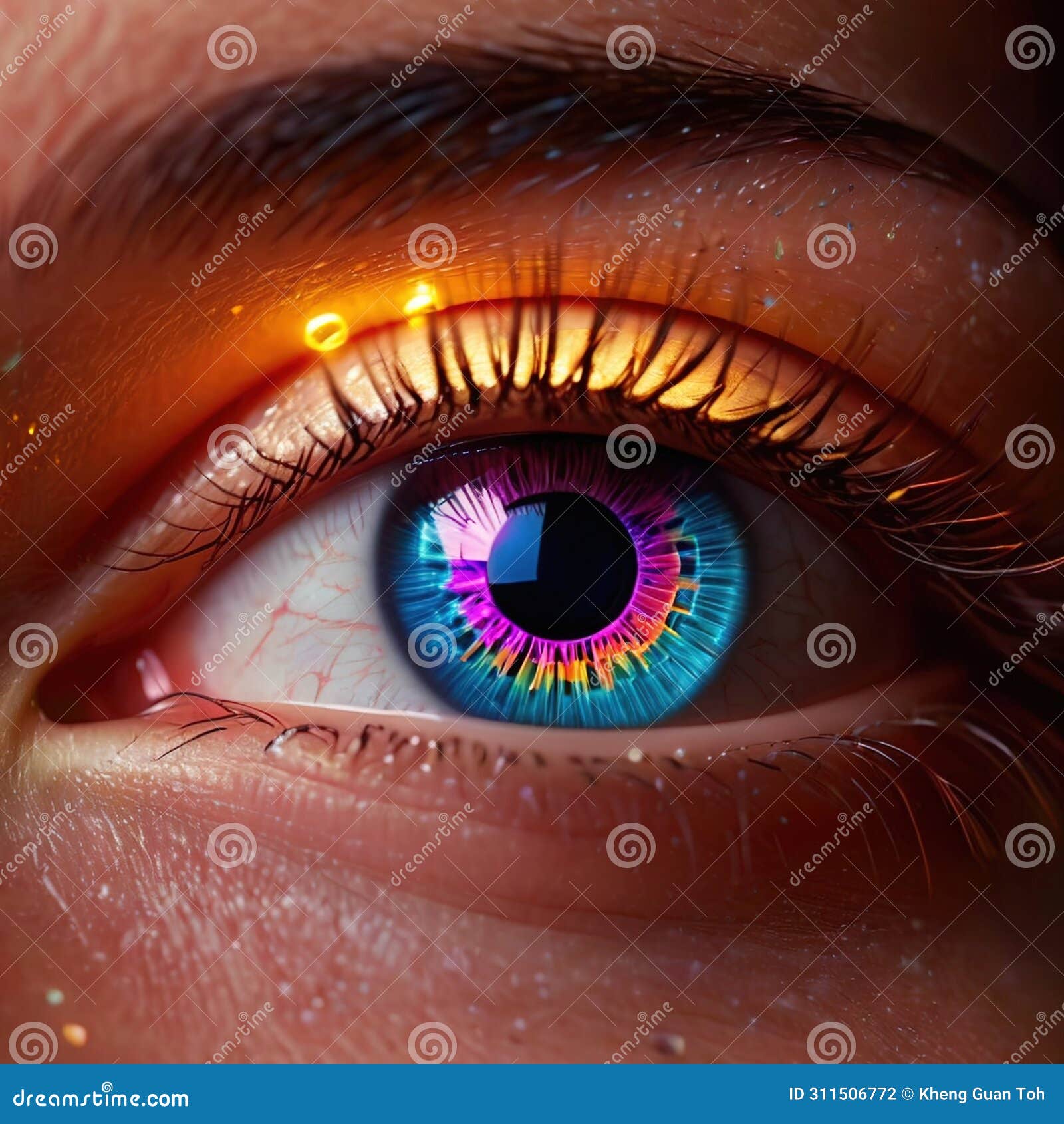 Closeup of Eye with Retinal Scan for Optical Cybersecurity Login ...