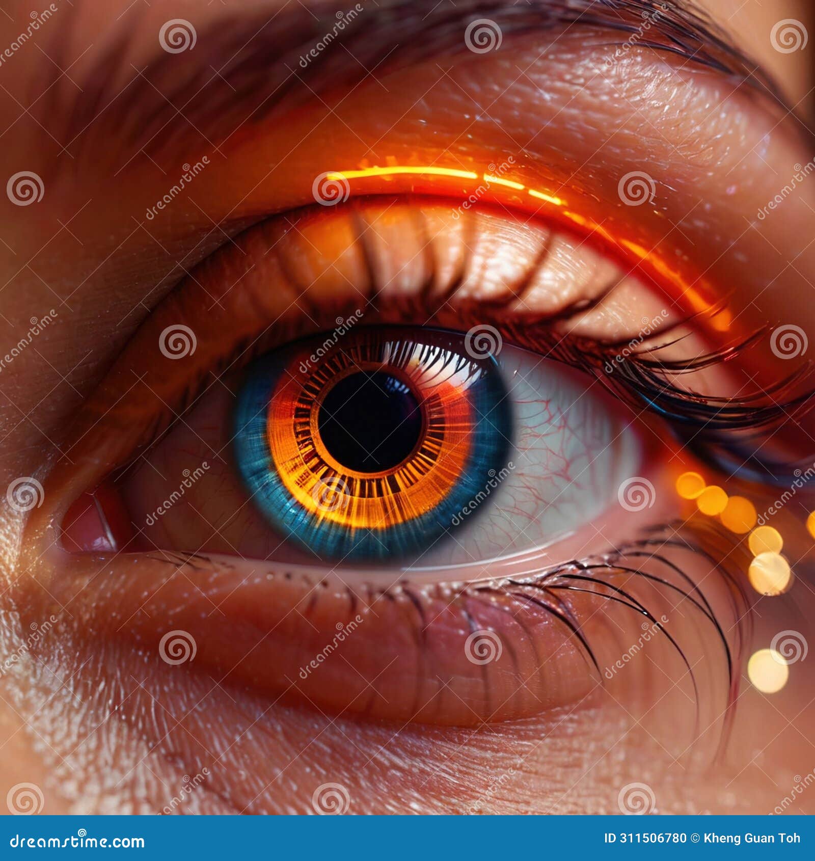 Closeup of Eye with Retinal Scan for Optical Cybersecurity Login ...