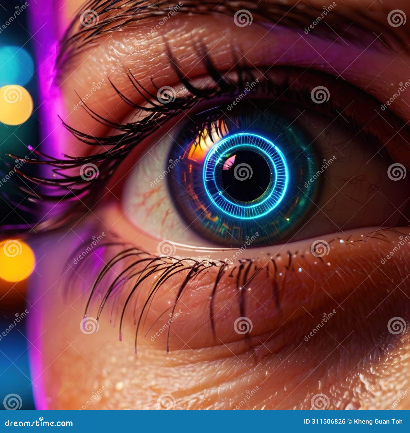 Retinal Scan Concept. Biometric Eye Vector Illustration | CartoonDealer ...