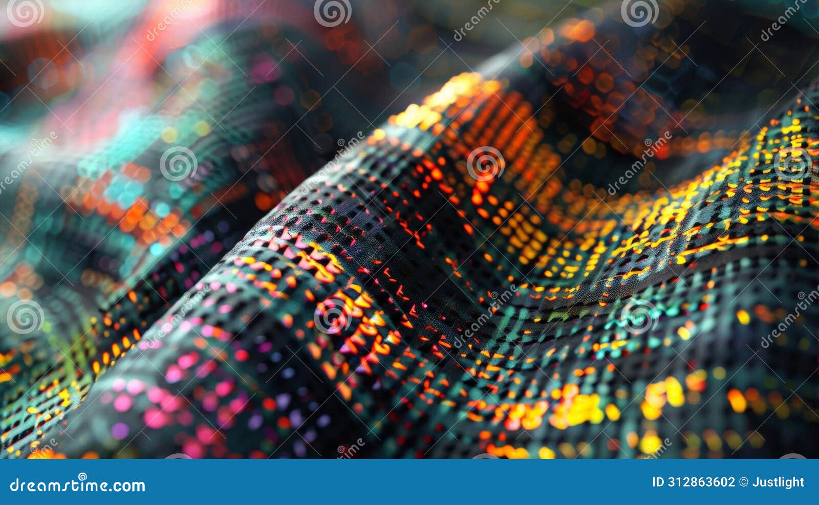 A Closeup of a Fabric with a Pixelated Pattern Showcasing the ...