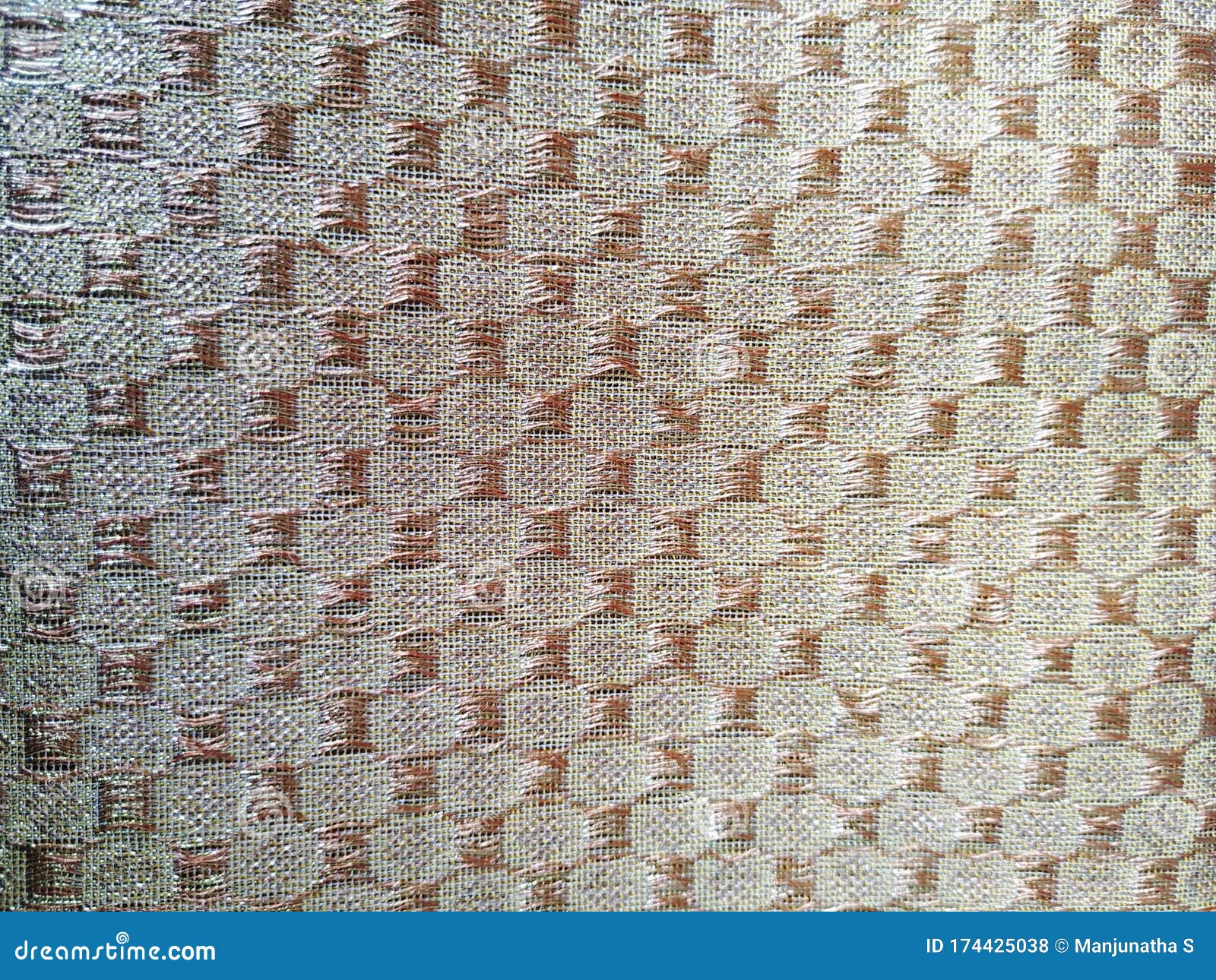 Closeup of Fabric Square Shape Geometric Pattern Background Stock Photo ...