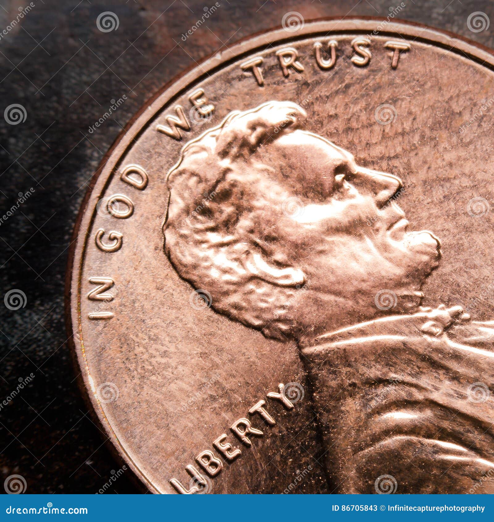 Closeup of Face of an American Penny Stock Image - Image of lincoln ...