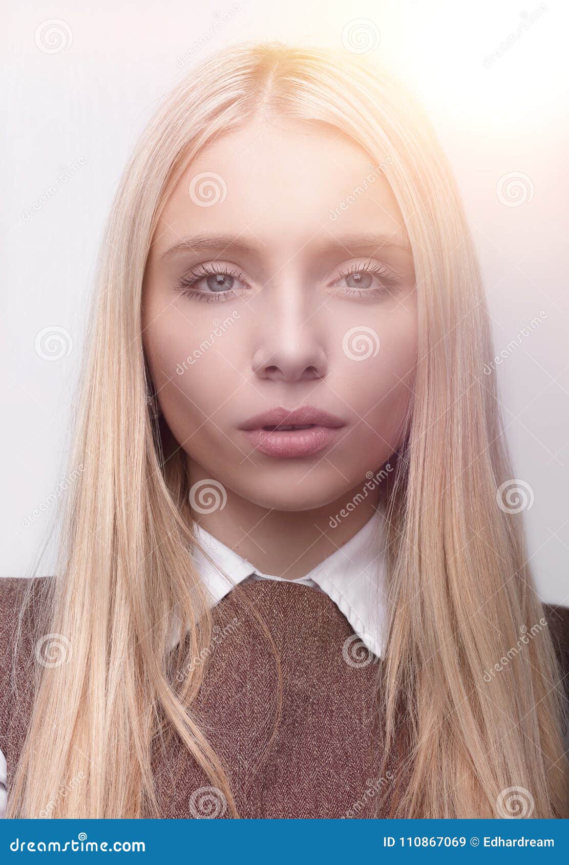 Closeup Face of a Distressed Young Business Women. Stock Image - Image ...