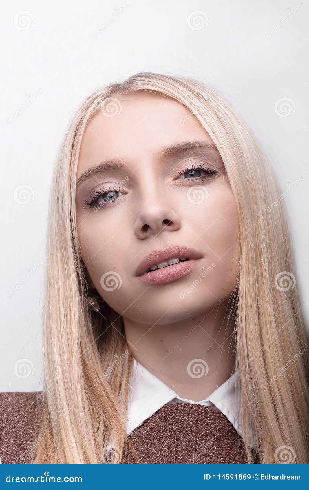 Closeup Face of a Distressed Young Business Women. Stock Image - Image ...