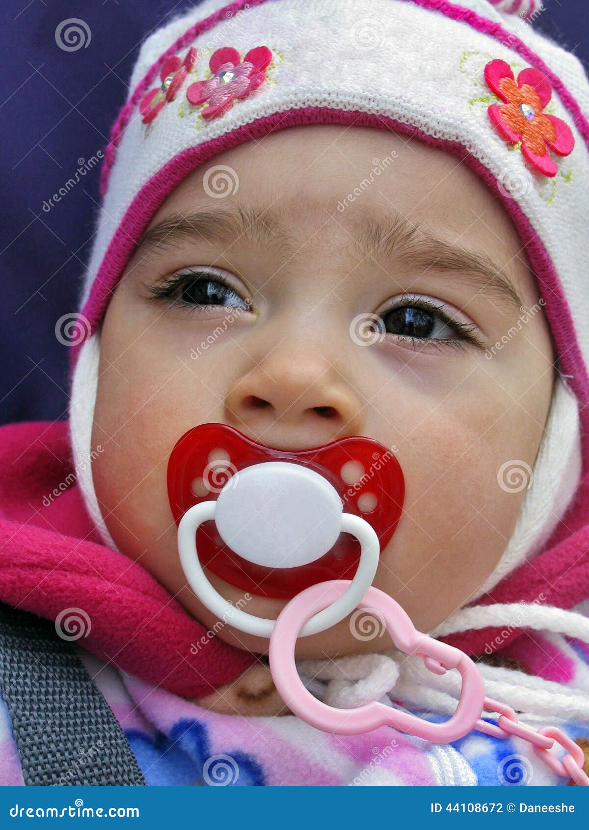 Closeup Face of Small Child with Pacifier Stock Photo - Image of walk ...