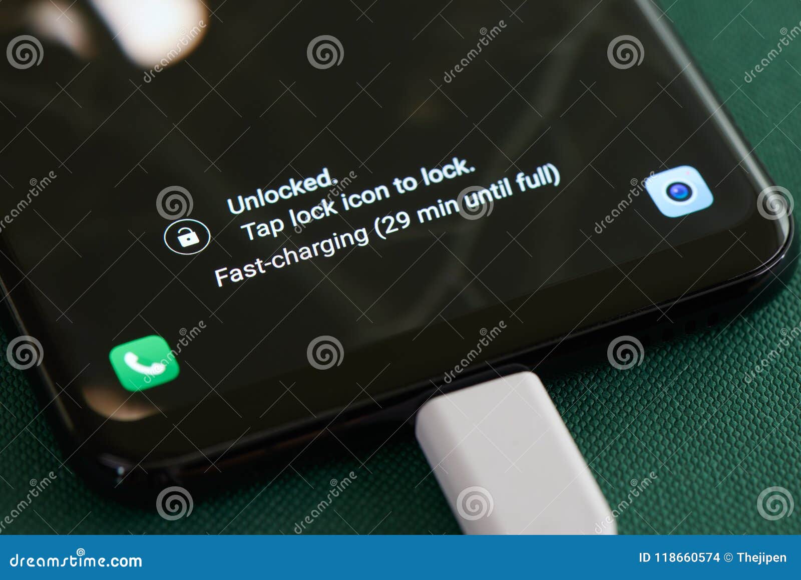 Fast-charging Notification on Smartphone Stock Photo - Image of ...