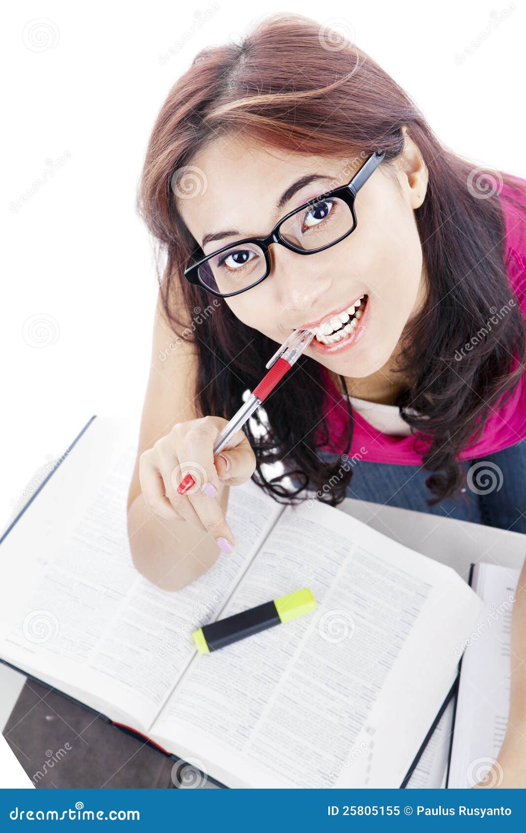 Closeup of Female College Student Stock Image - Image of happy, face ...