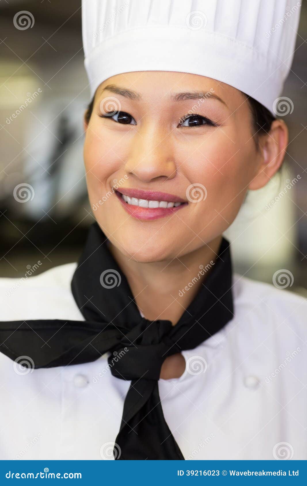 Closeup of a Female Cook in Kitchen Stock Image - Image of uniform ...
