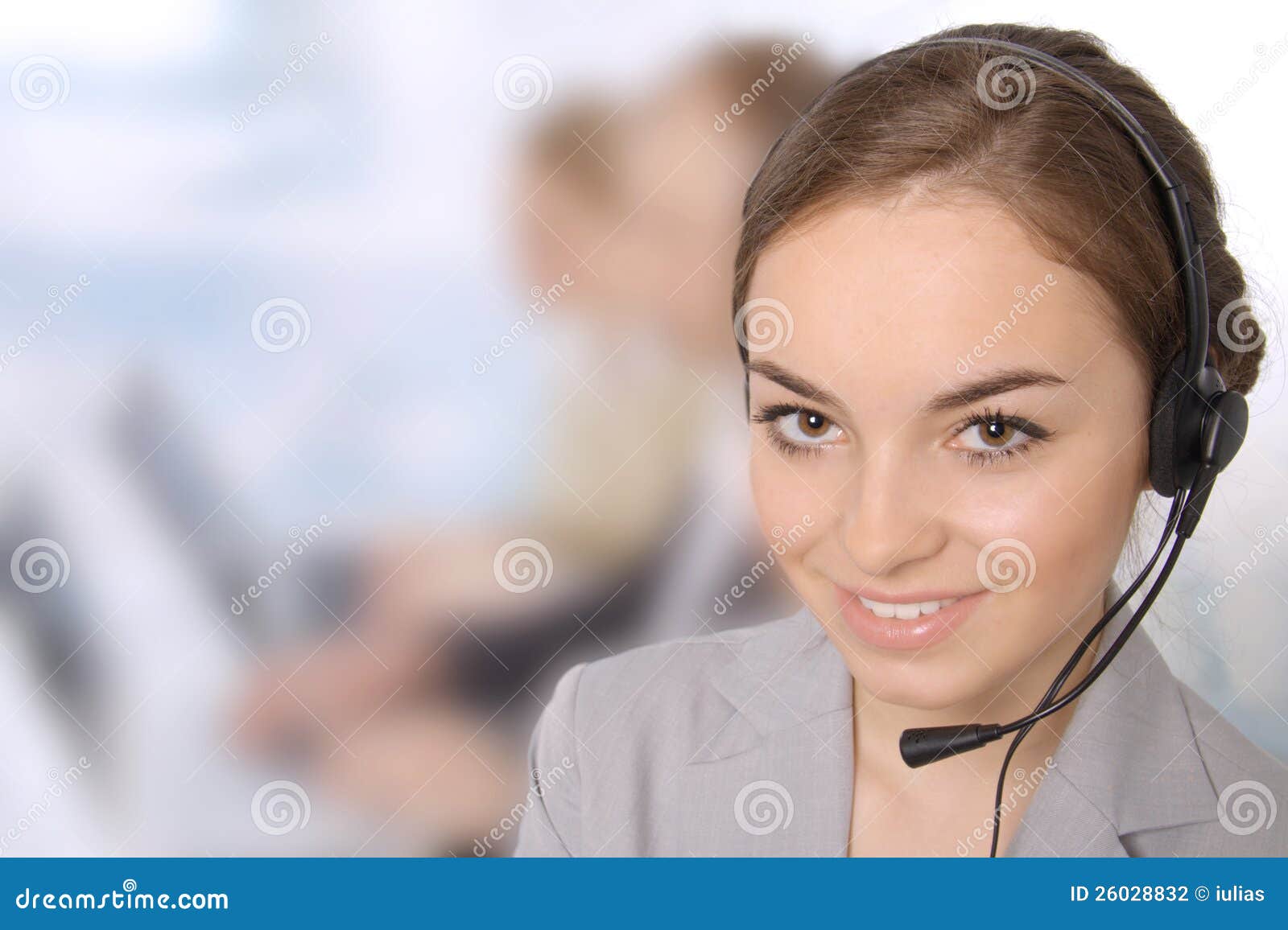 Closeup of Female Customer Service Representative Stock Photo - Image ...