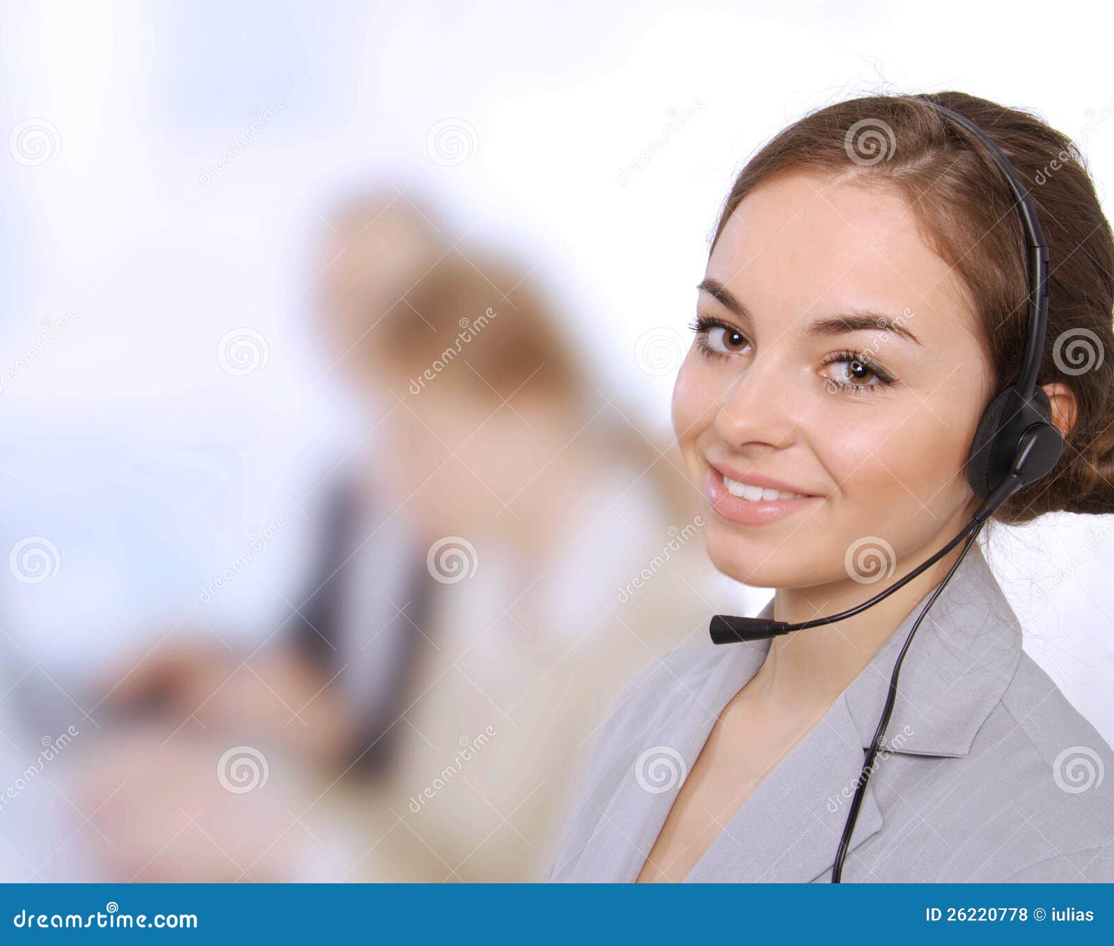Closeup of Female Customer Service Representative Stock Photo - Image ...