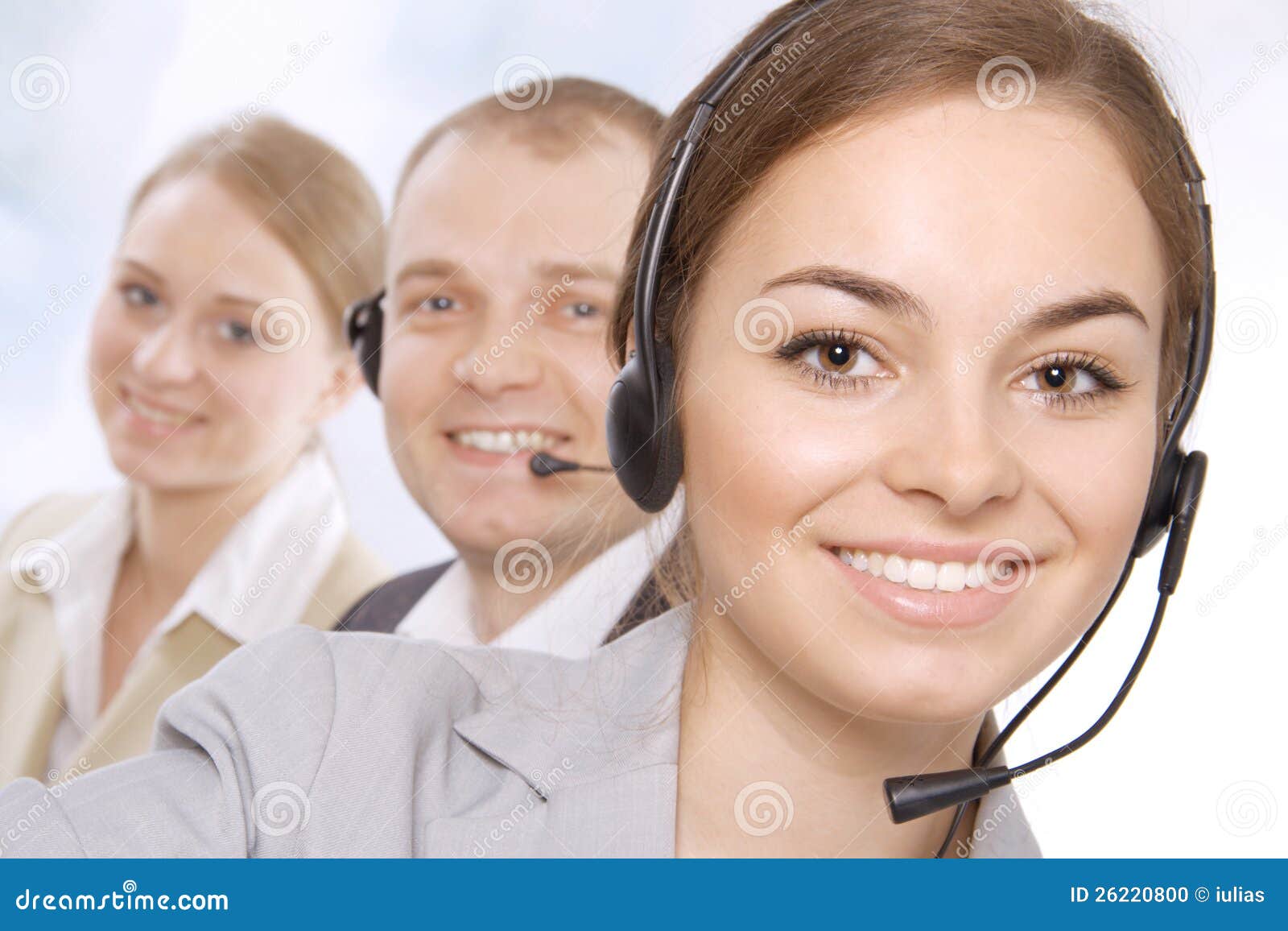 Closeup of Female Customer Service Representative Stock Photo - Image ...
