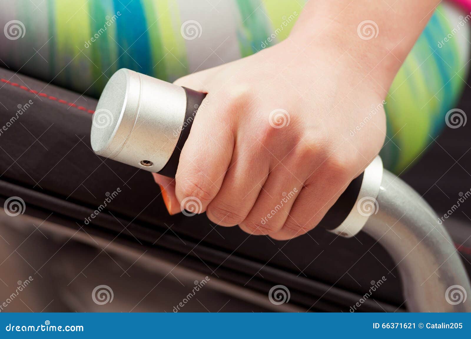 Closeup of Female Hand Holding a Handle Machine Stock Image - Image of ...
