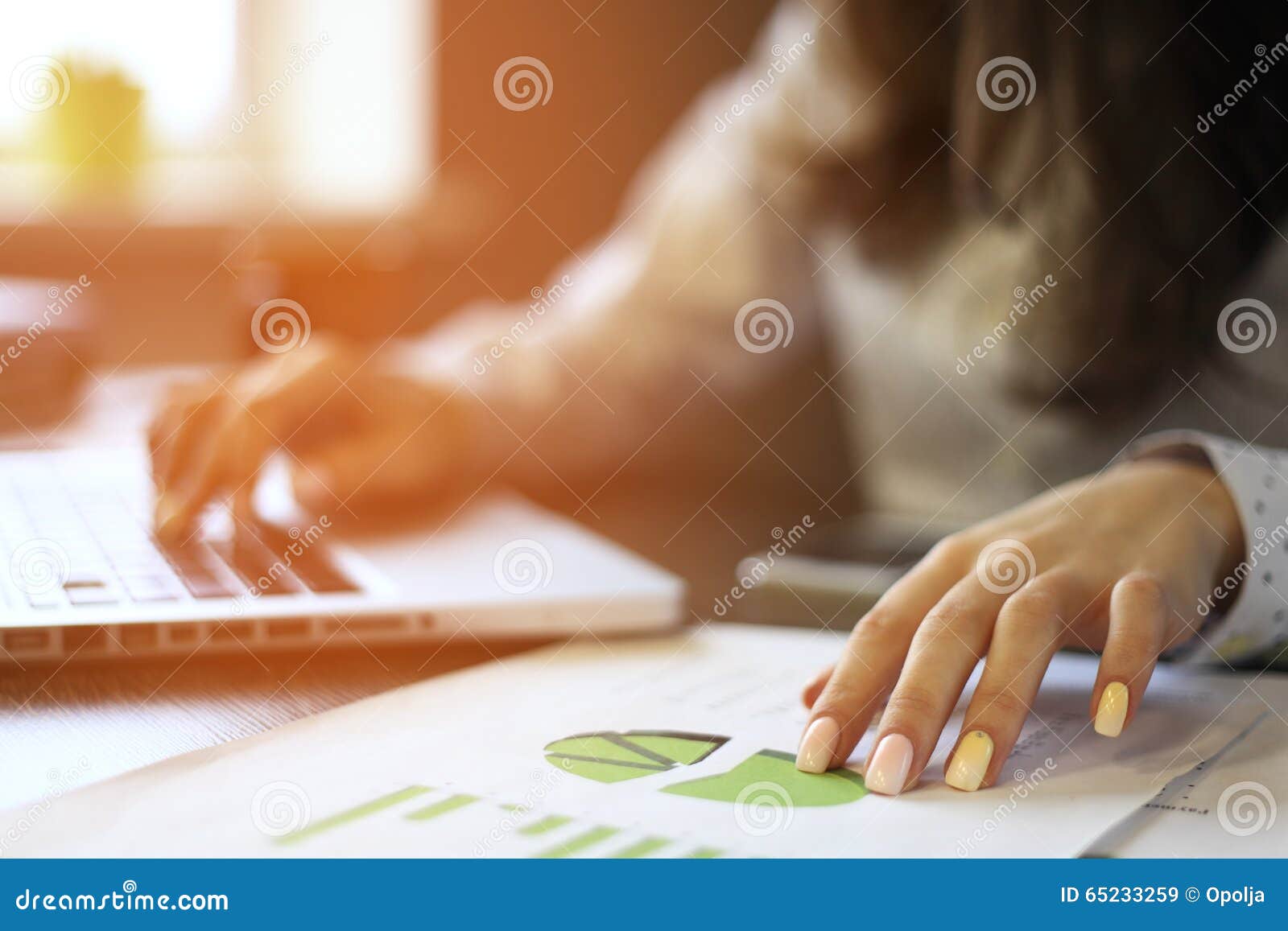 Closeup of a Female Hands Busy Typing on a Laptop Stock Image - Image ...