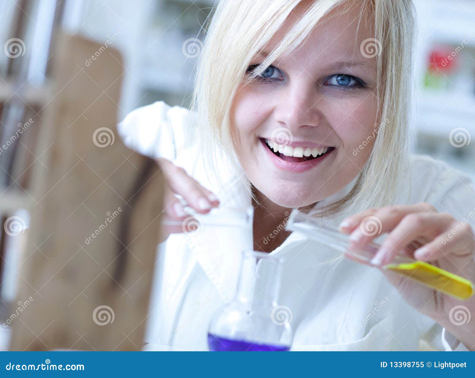 Closeup of a Female Researcher Stock Image - Image of attractive ...