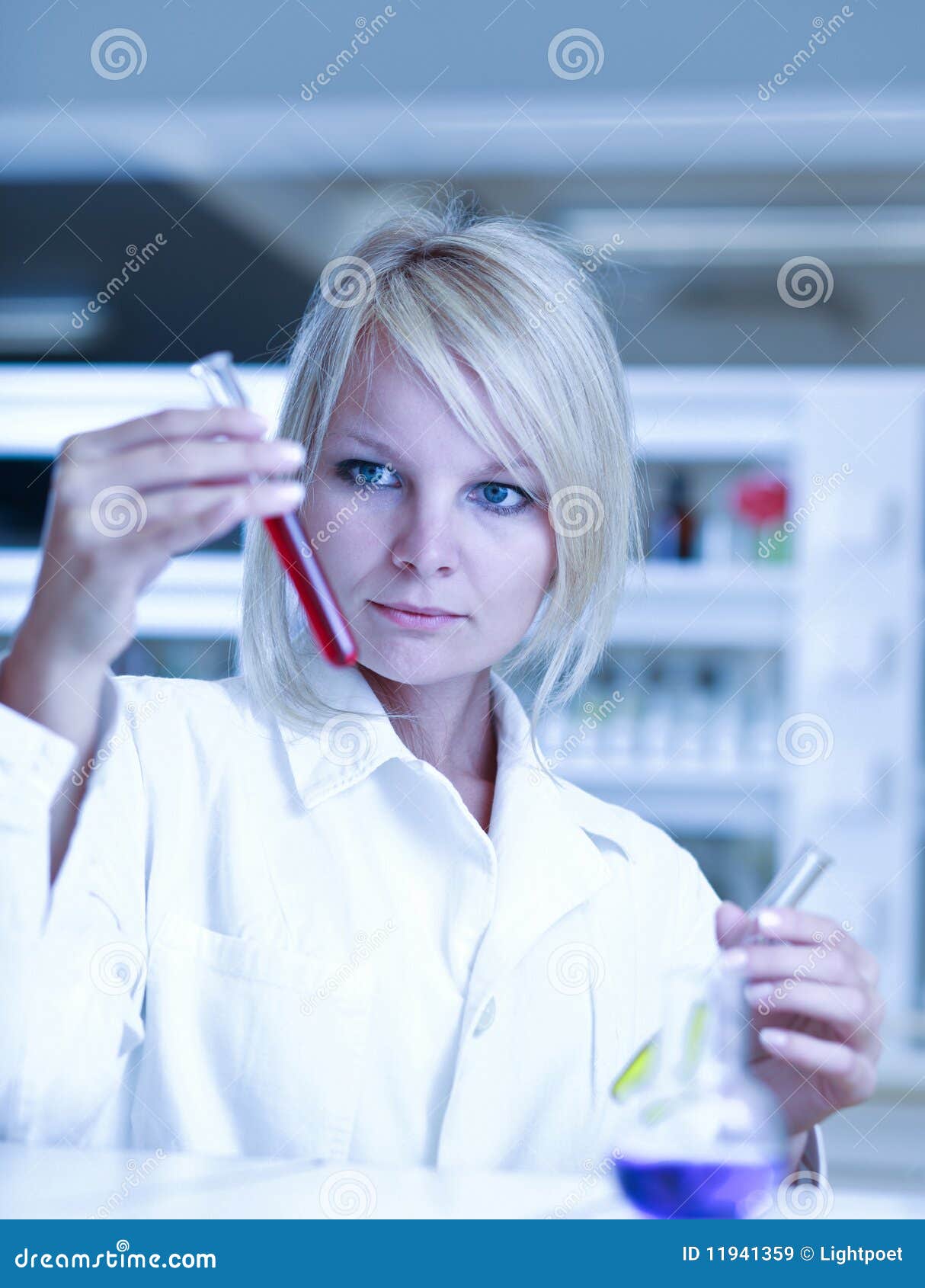 Closeup of a Female Researcher in a Lab Stock Image - Image of ...