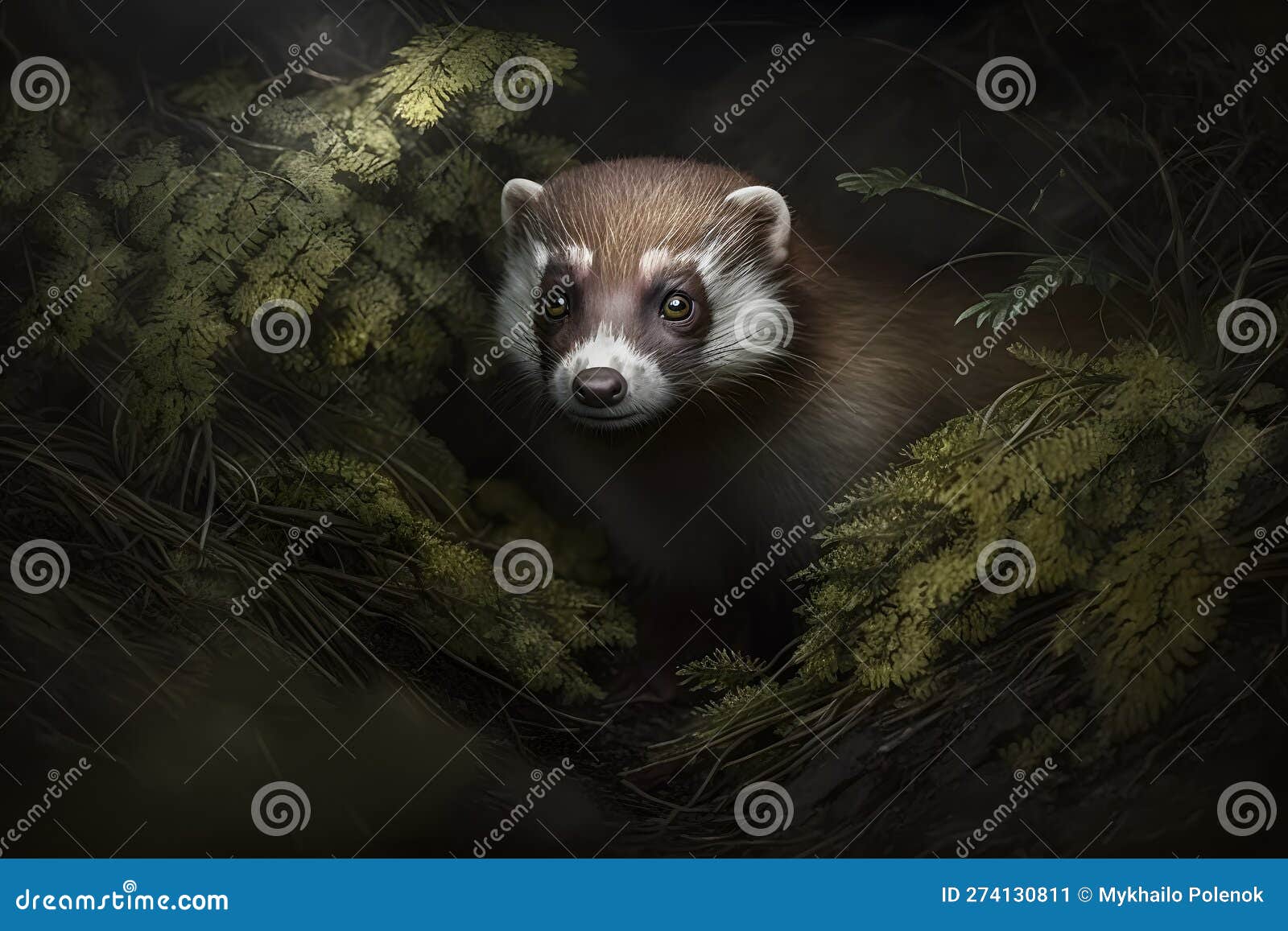 Closeup of the Ferret in the Nature. Ferret on the Hunt Stock Image ...
