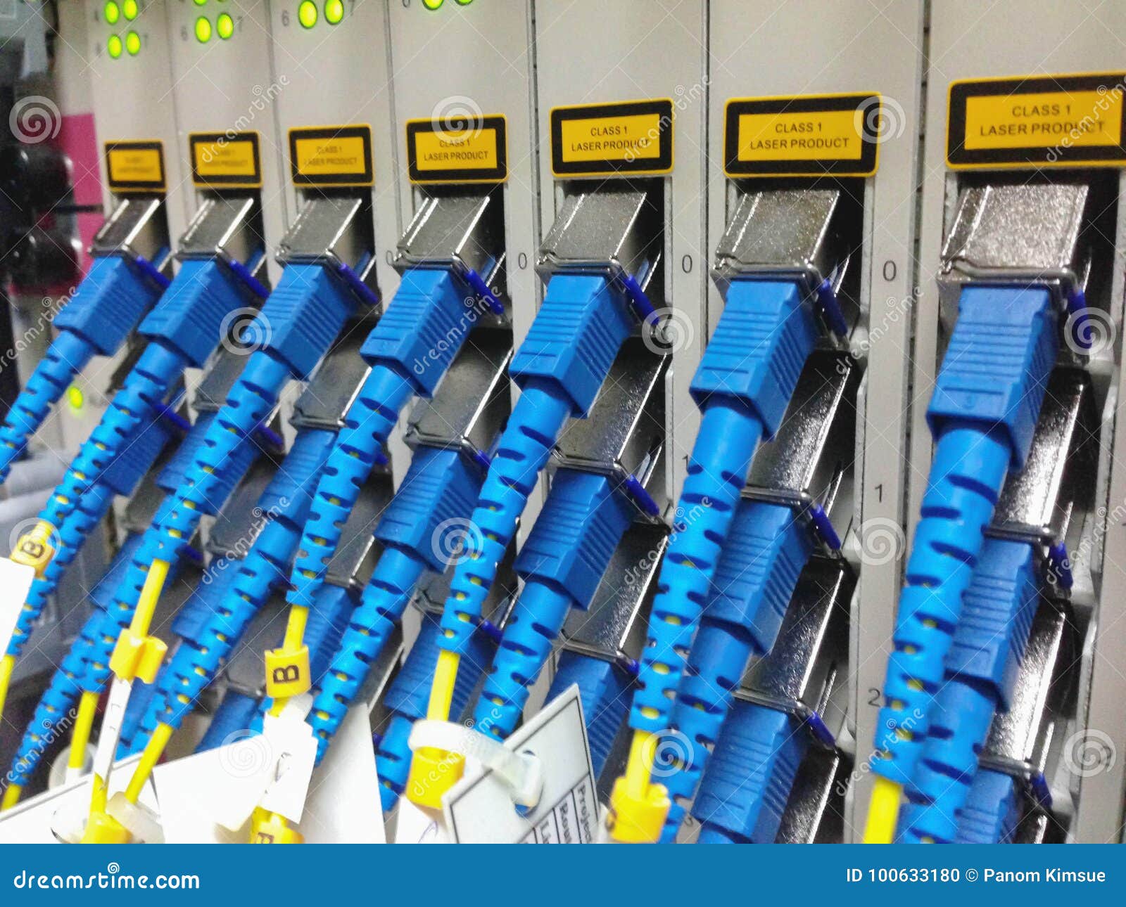 Closeup of Fiber Optical Network Cables Patch Panel Stock Photo - Image ...