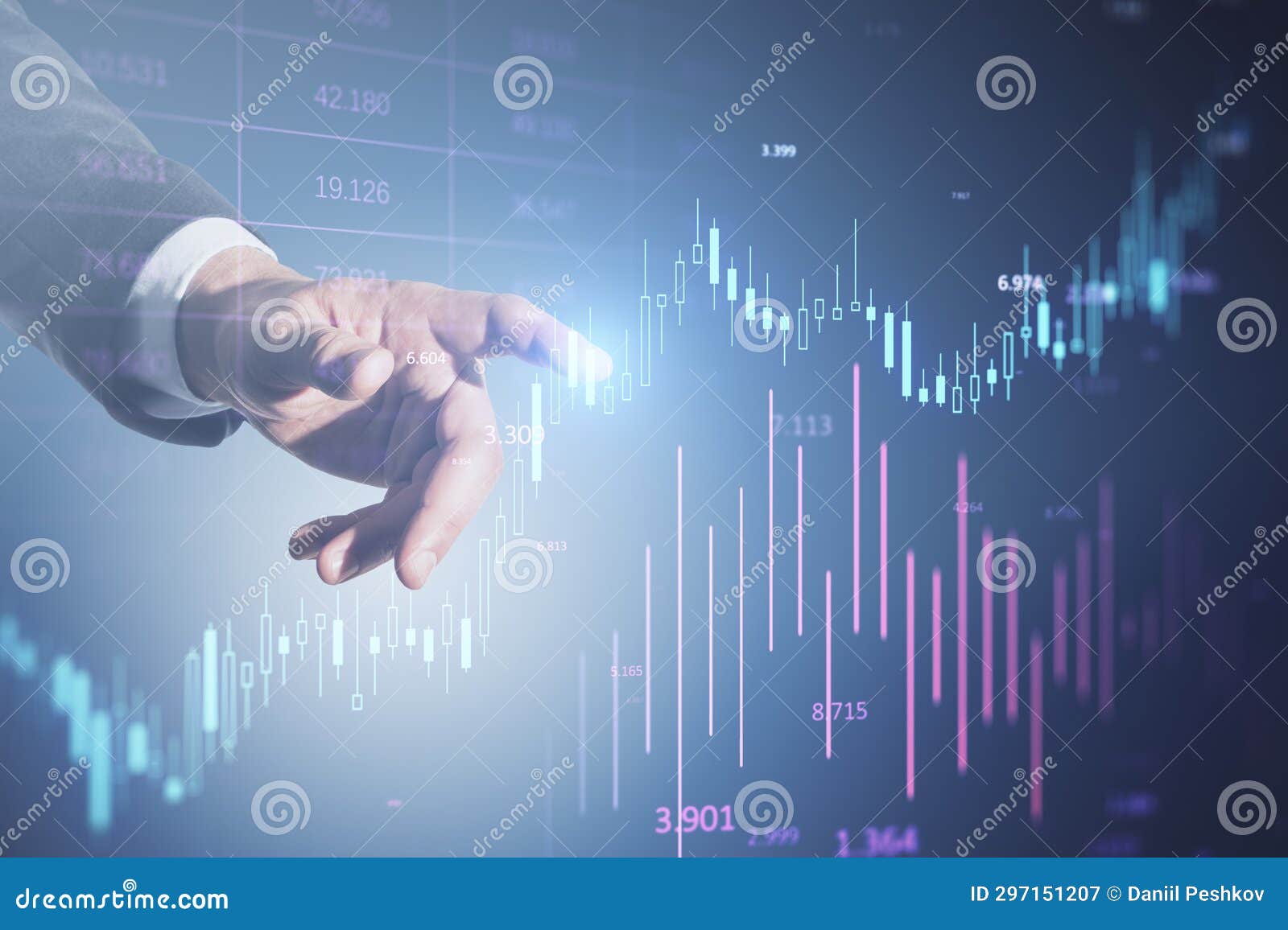 Closeup of a Financial Chart on a Digital Screen Stock Image - Image of ...